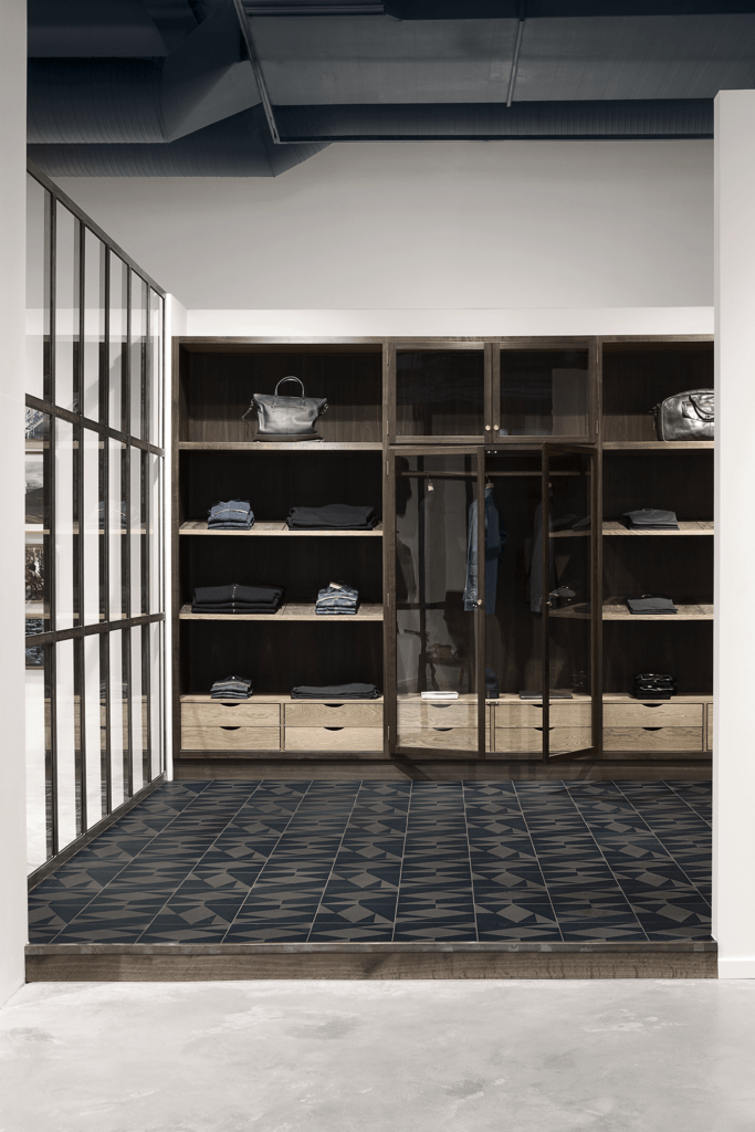 Geometric patterned lava stone store - Made a Mano