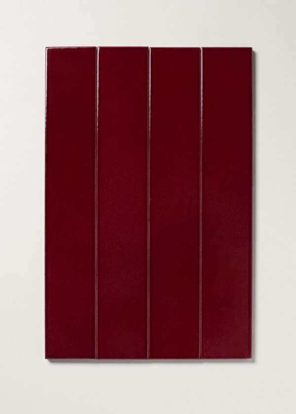 Wine red tiles for kitchen backsplash - By Made a Mano.