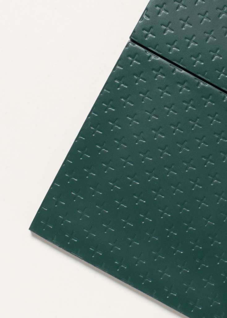 Matte stoneware tiles with debossed pattern - Made a Mano