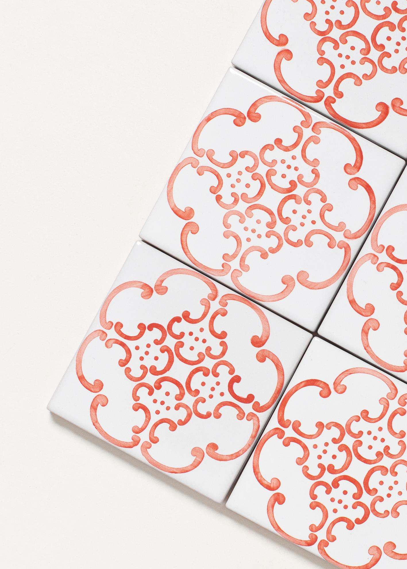 Patterned terracotta tiles - Made a Mano