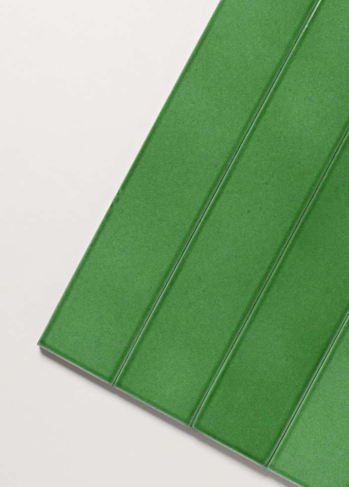 Green kitchen splashback tiles - By Made a Mano.